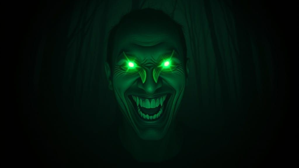 Sinister Figure Lurking in Dark Forest Shadows - AI Art