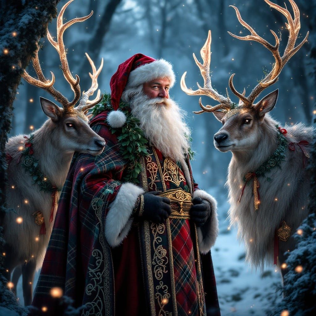 Celtic santa and his reindeer - Celtic santa and his reinde...