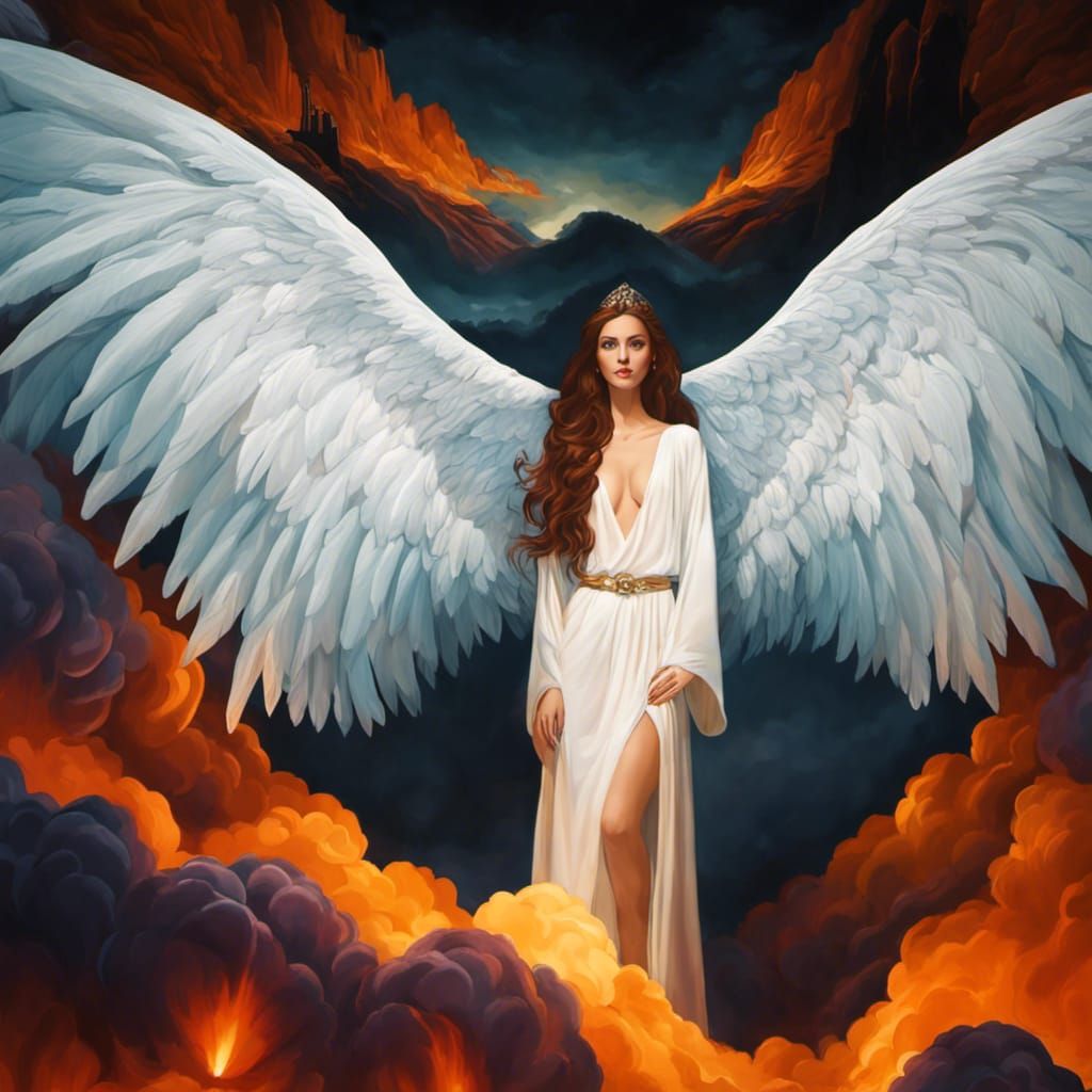 Angel in hell - AI Generated Artwork - NightCafe Creator
