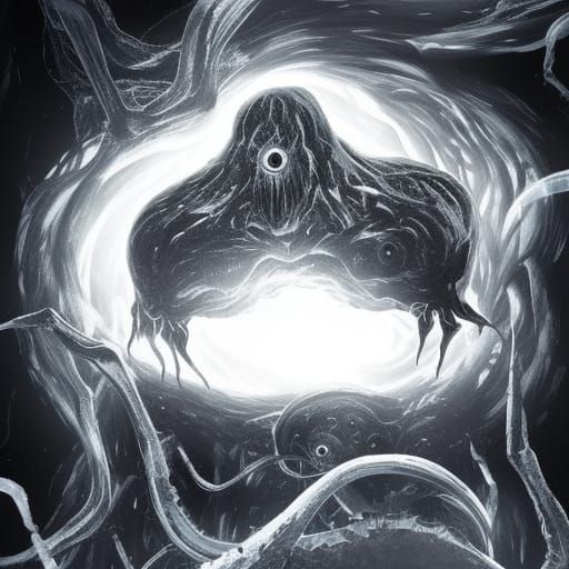 Imagine a monstrous entity emerging from the darkest abyss of space—a ...