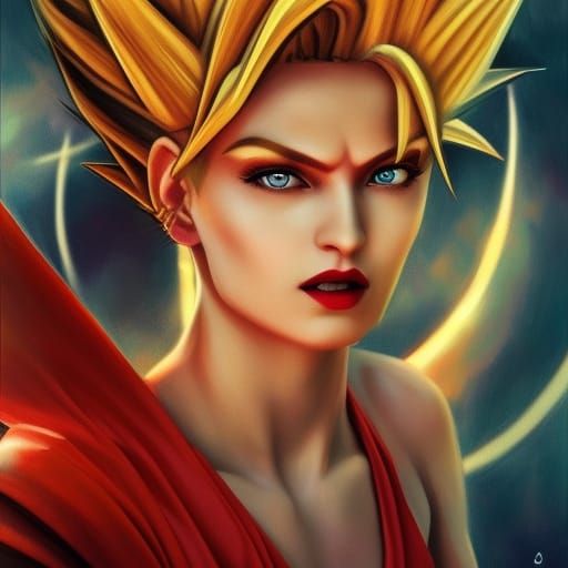 Live action, 1920s, Realistic and Beautiful Super Sayayin Female in a combat, trending on ...