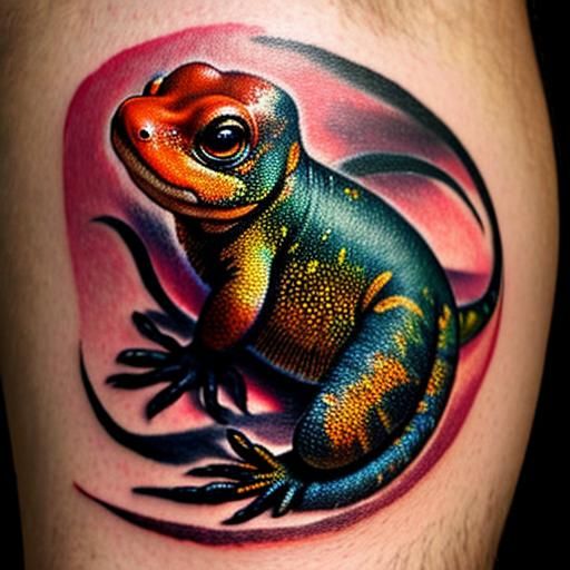 Salamander Tattoo I - AI Generated Artwork - NightCafe Creator