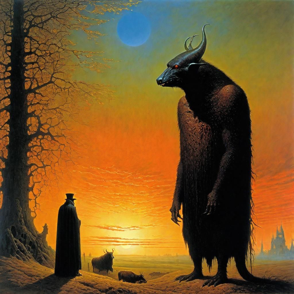 Burnt offerings; mole demon; horror surreal, aetherpunk, steampunk ...