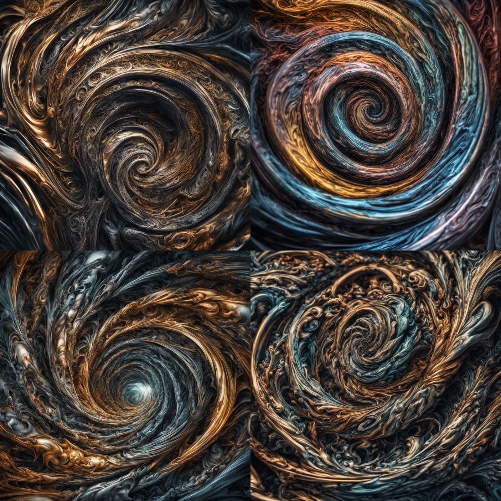 dissonant thoughts (Swirling, metallic colors) - AI Generated Artwork ...