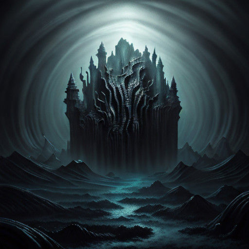 Ethereal Liminal Realms in Monochromatic Volumetri... - AI Art