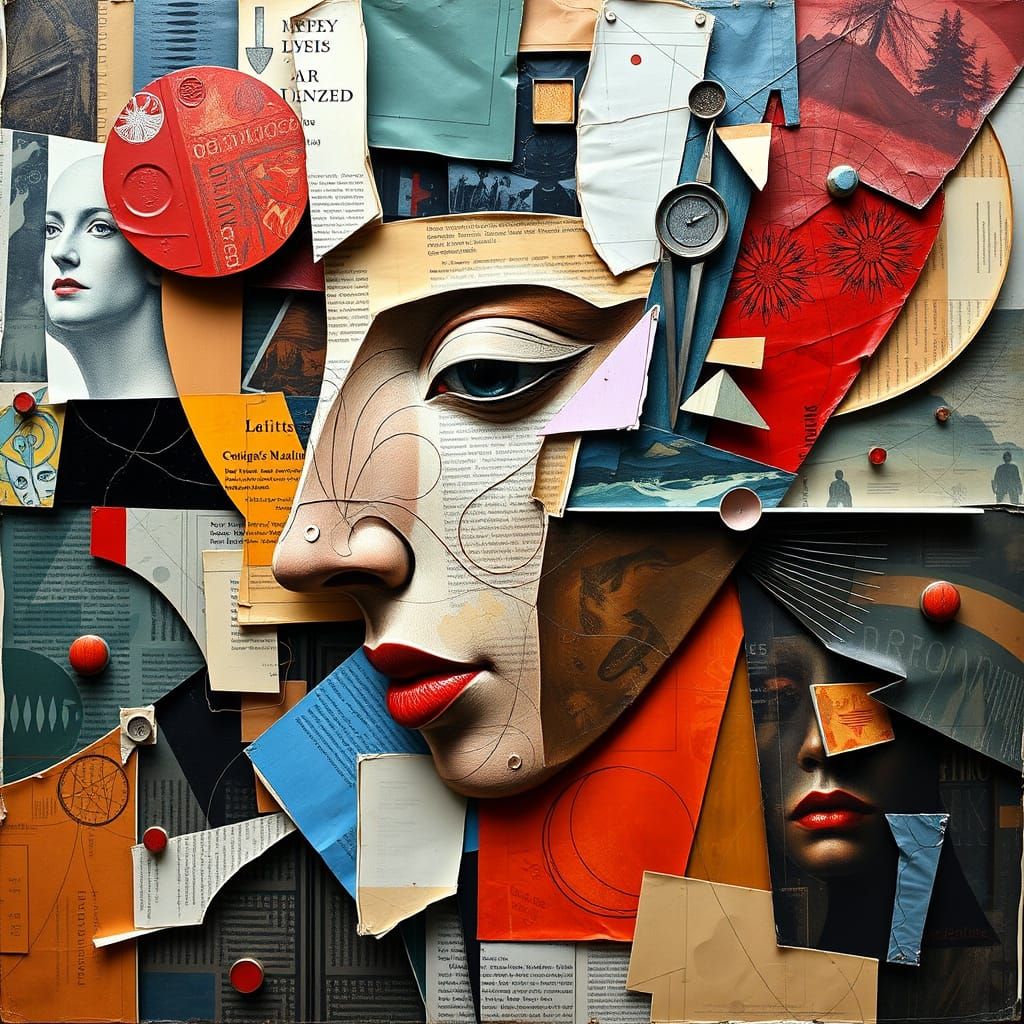 fragmented faces - Vibrant Fractal Faces in Avant-Garde Col...