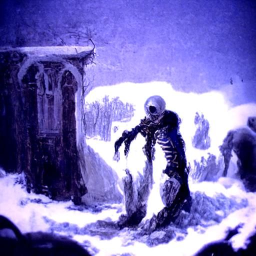 Frozen skeleton - AI Generated Artwork - NightCafe Creator