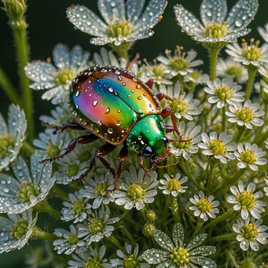 Iridescent Rainbow Beetle - AI Generated Artwork - NightCafe Creator