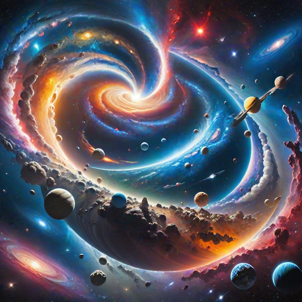 Cosmic Cycle of Infinite Universe Creation - AI Art