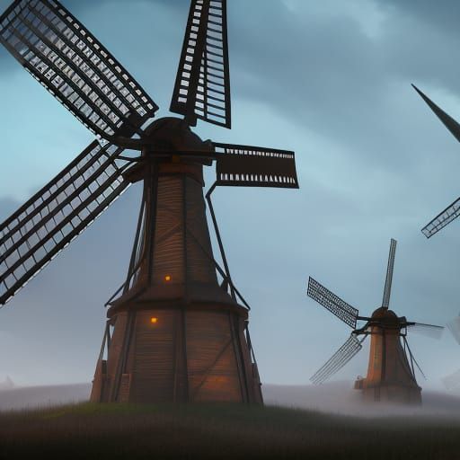 windmills - AI Generated Artwork - NightCafe Creator