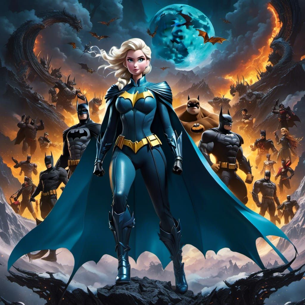 Elsa (Frozen) Takes Over As Batman - AI Generated Artwork - NightCafe ...