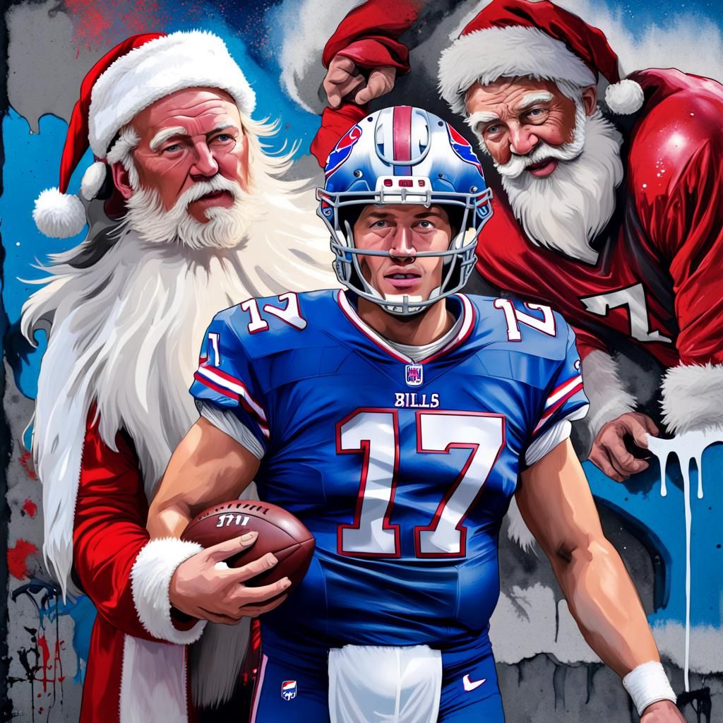NFL quarterback of the Buffalo Bills, Josh Allen, wearing his number 17 ...
