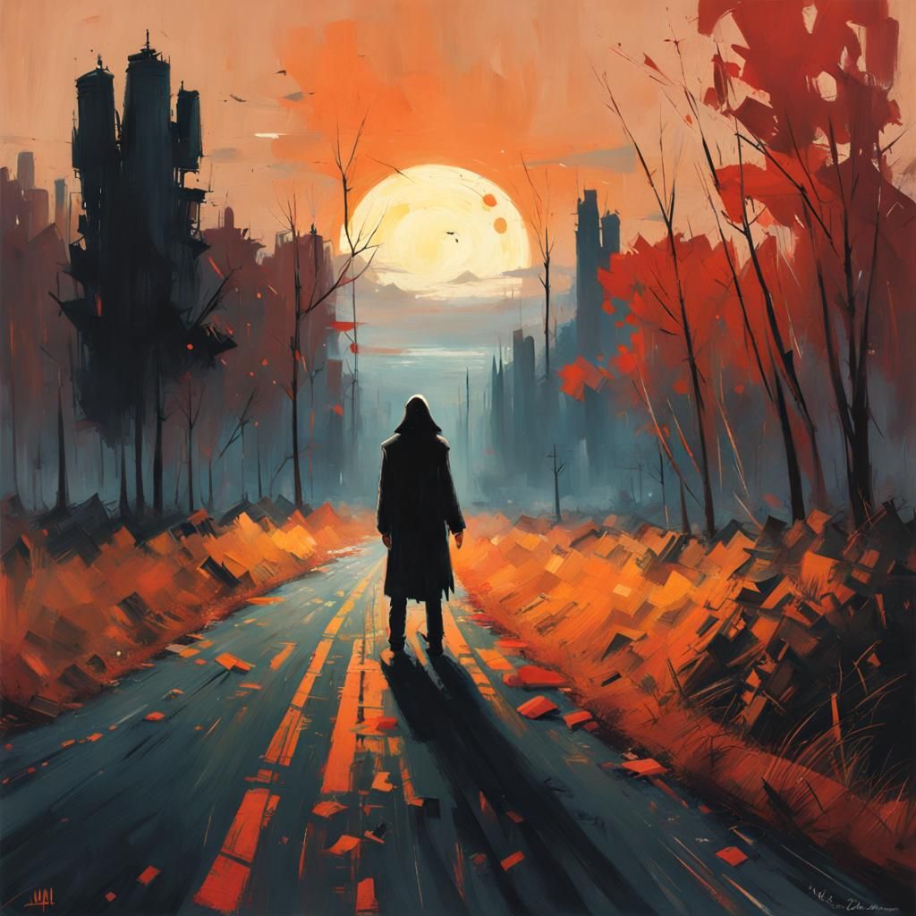 The scream in style of Ismail Inceoglu - AI Generated Artwork ...
