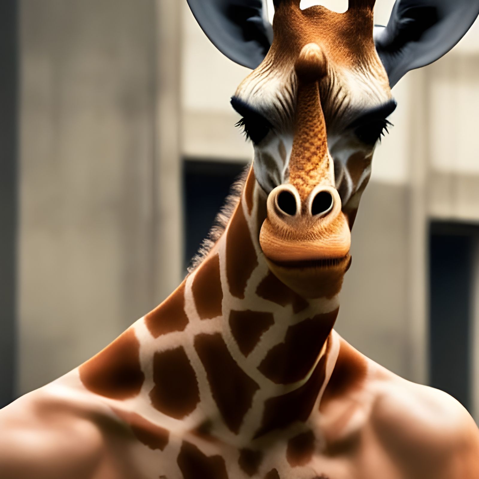 Giraffe man upscale - AI Generated Artwork - NightCafe Creator