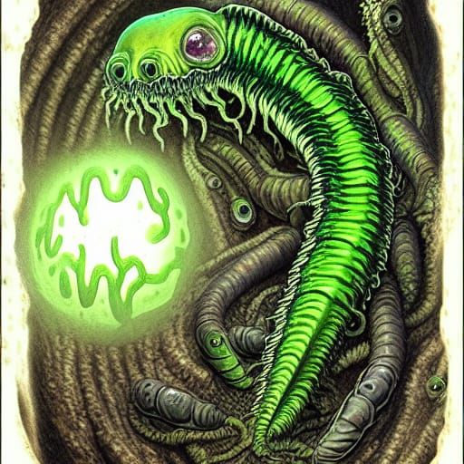 Monster, Slime Crawler, Larval - AI Generated Artwork - NightCafe Creator