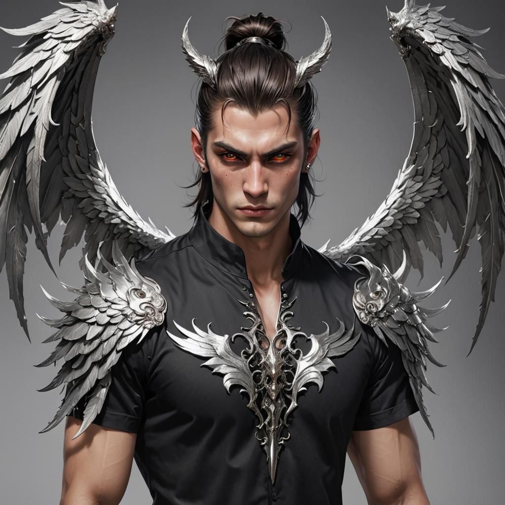 Winged male demon (2) - AI Generated Artwork - NightCafe Creator