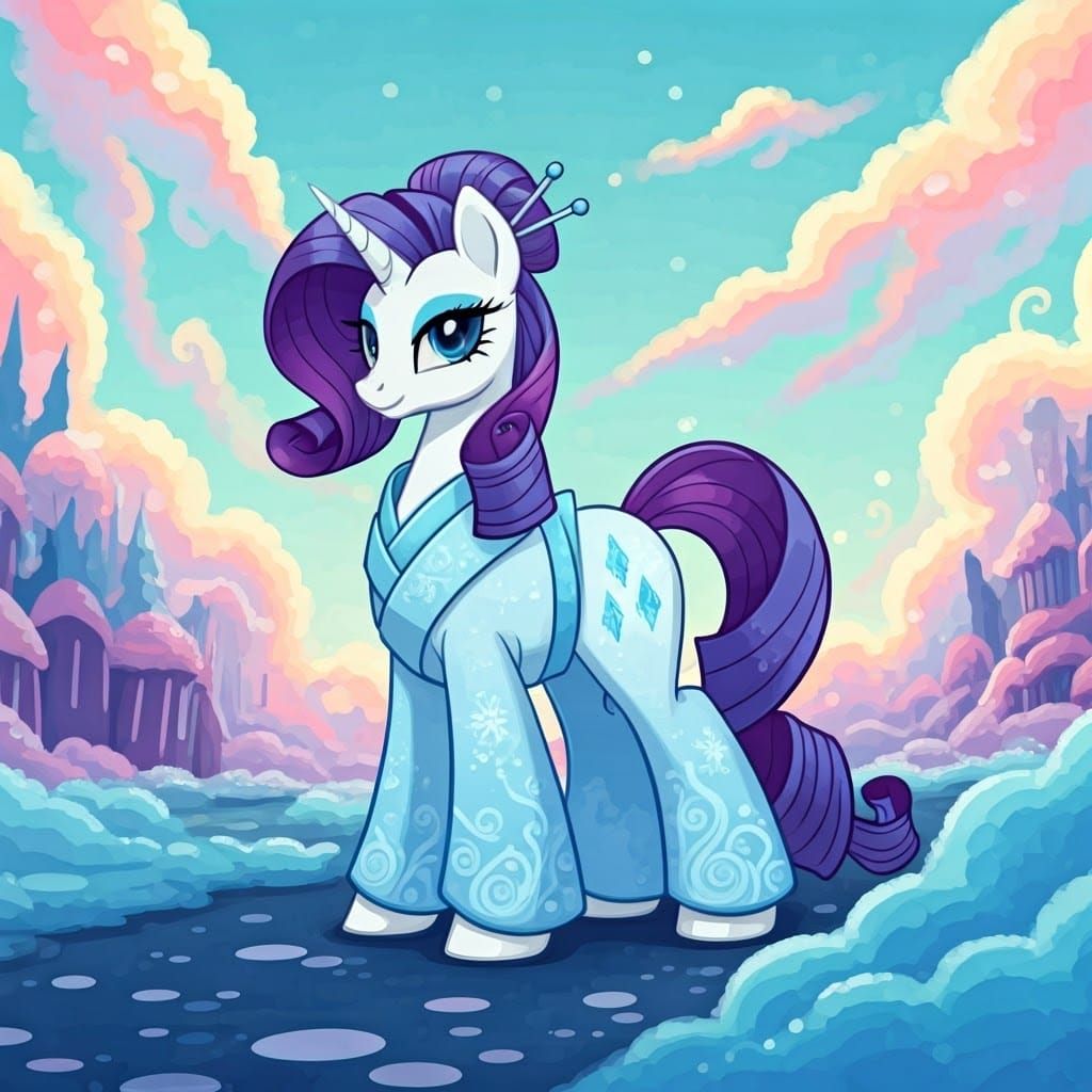 Ethereal Snow Geisha in Whimsical Wonderland - AI Art