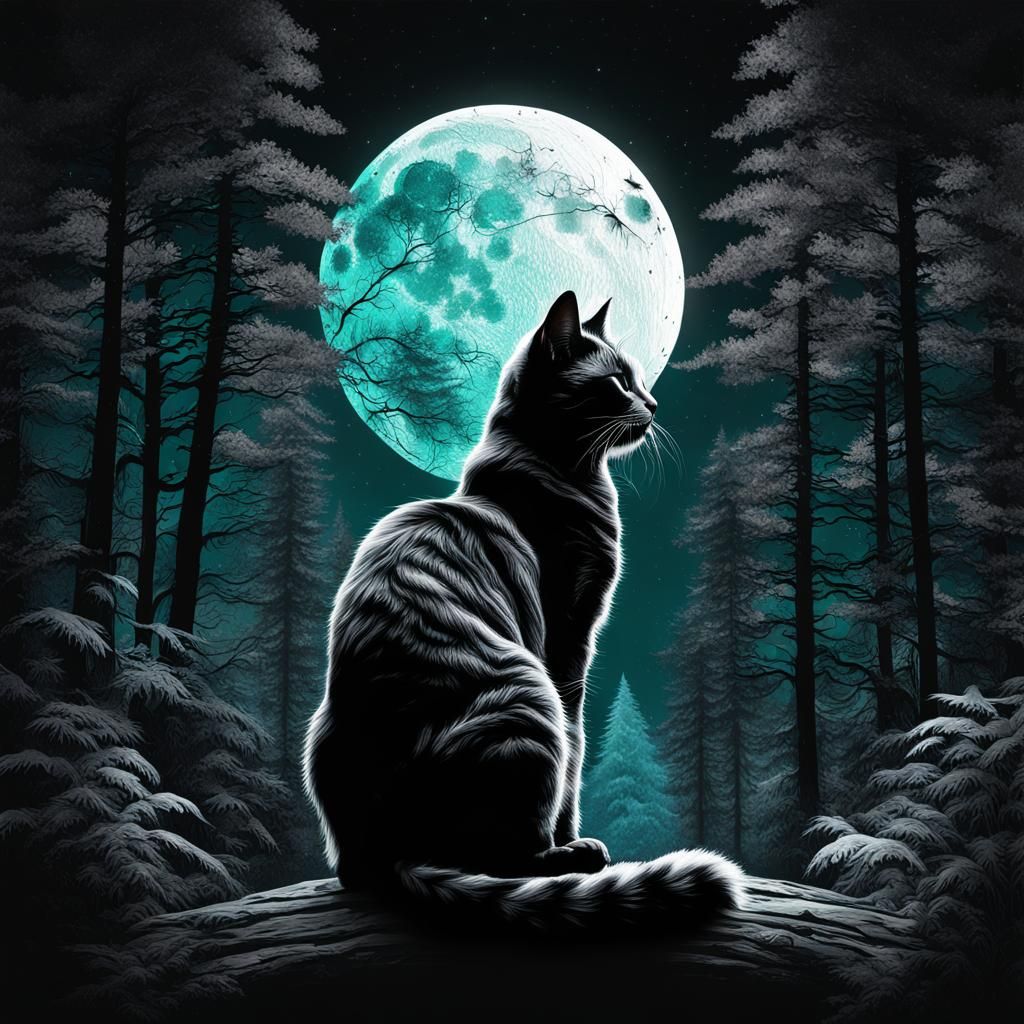 Moon kitty - AI Generated Artwork - NightCafe Creator