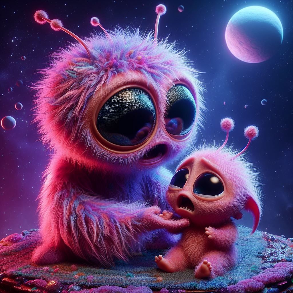 Mother & Baby Alien - AI Generated Artwork - NightCafe Creator