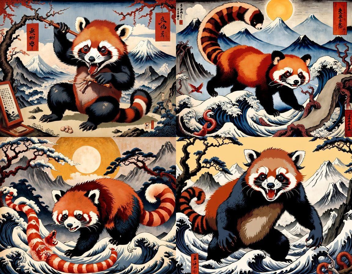 Ethereal Japanese Woodblock Homunculus in a Lush, ... - AI Art