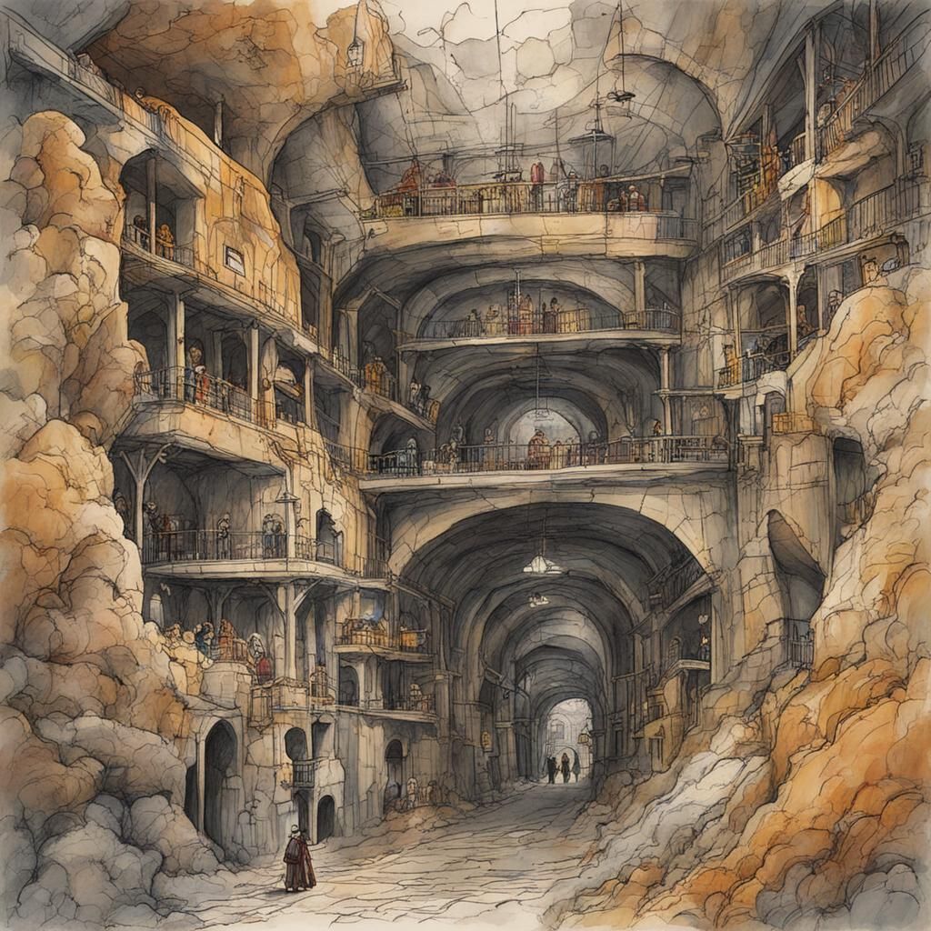Underground Passages In City - AI Generated Artwork - NightCafe Creator