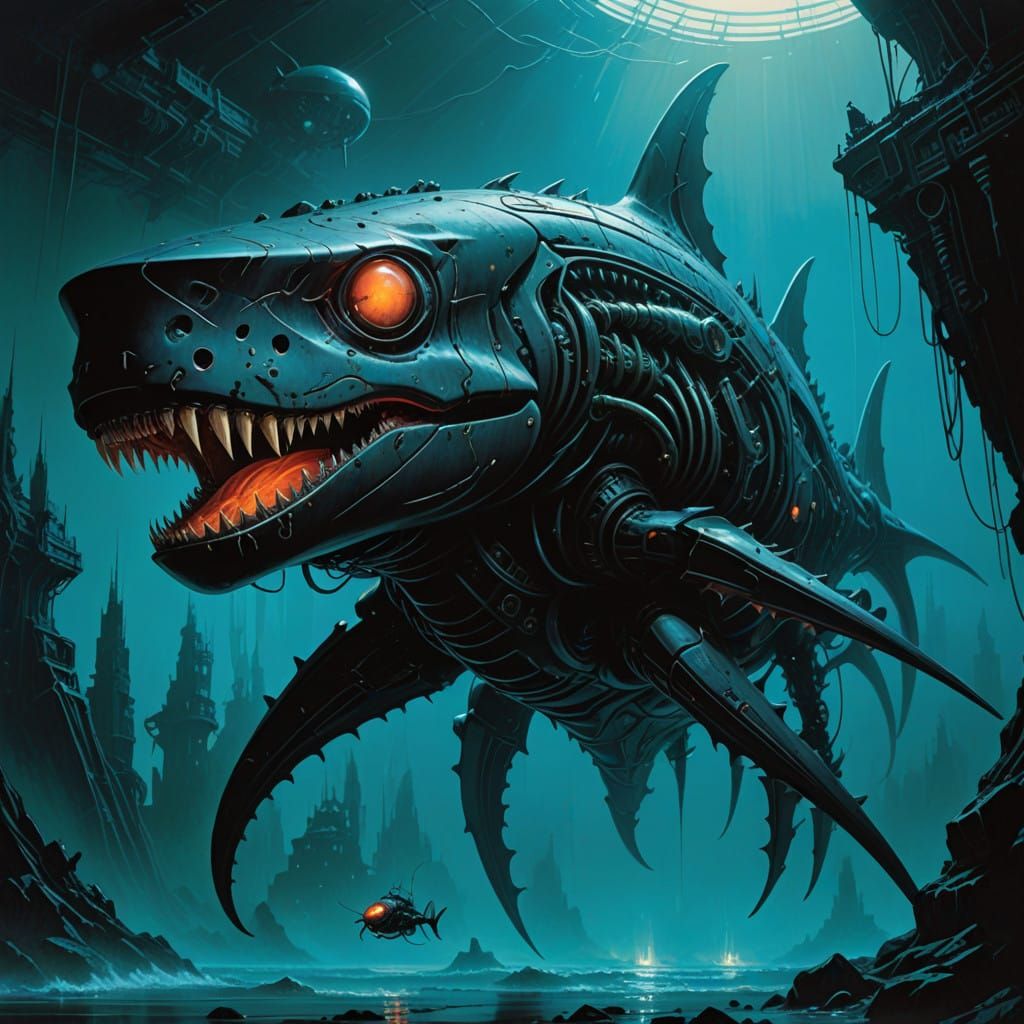 Surreal Cyberpunk Behemoth Unveils Eldritch Horror - AI Art