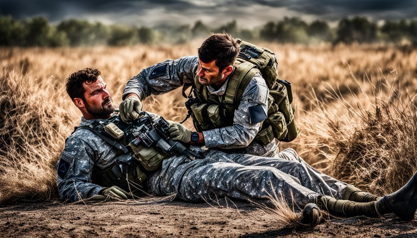 realistic : hyperdetailed : HDR : Air Force combat medic, (Joshua Jackson, Fringe), attends a ...