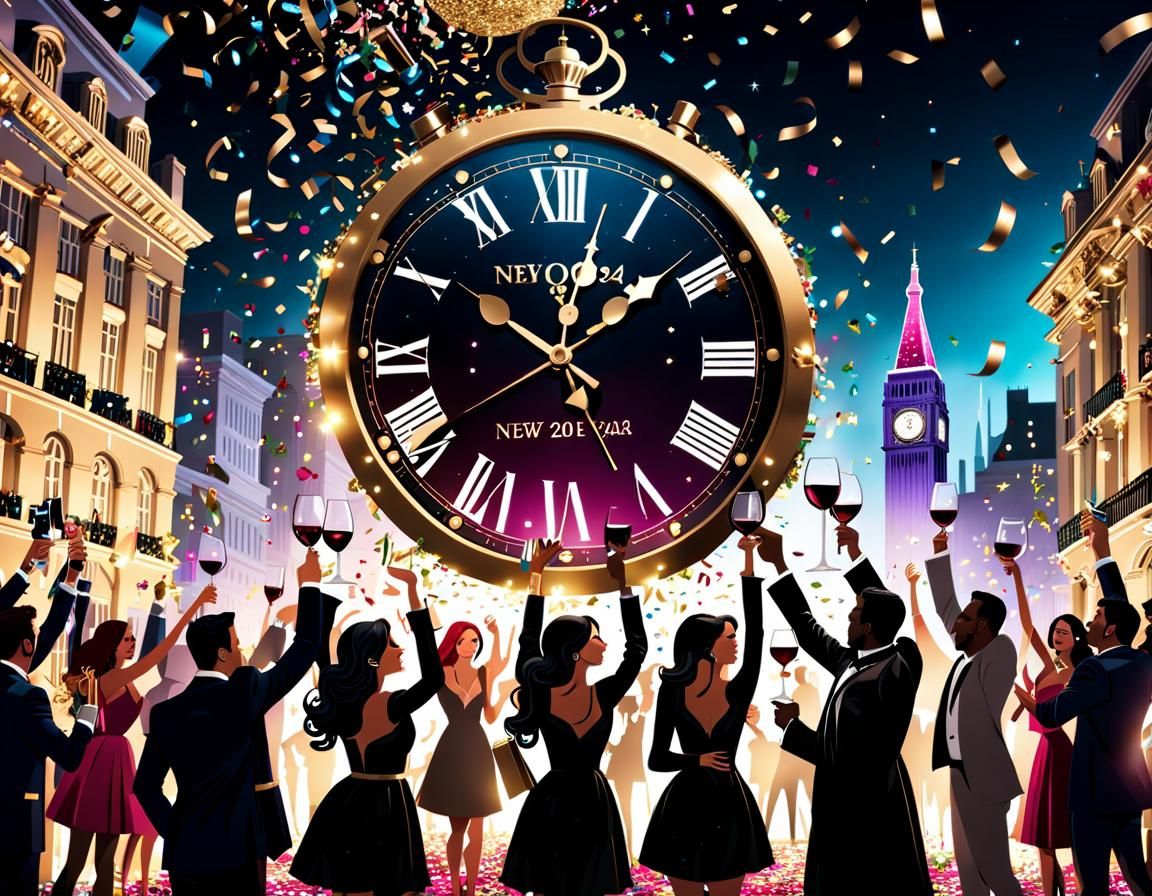 Countdown to New Year 2024 - AI Generated Artwork - NightCafe Creator