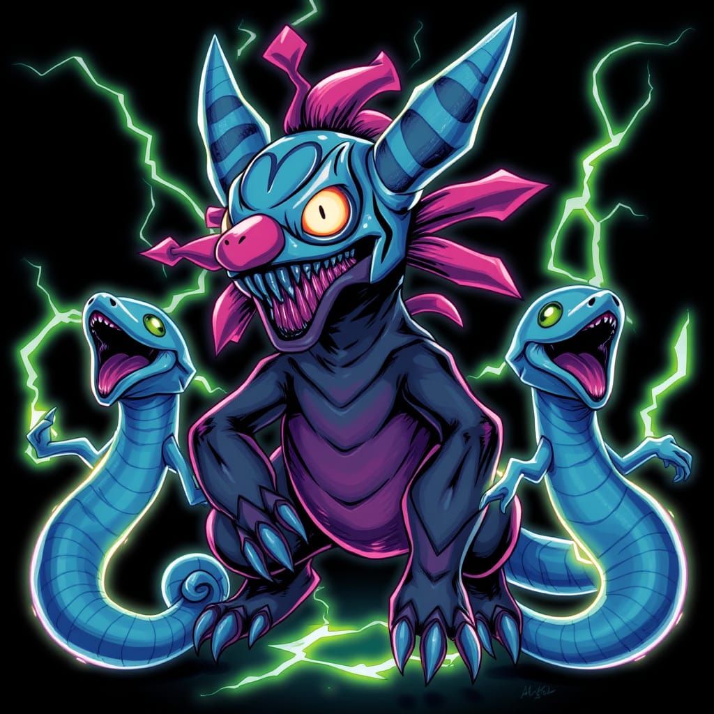Fakemon: Kaurnivolt - Disturbing Clown Pokémon with Electric...
