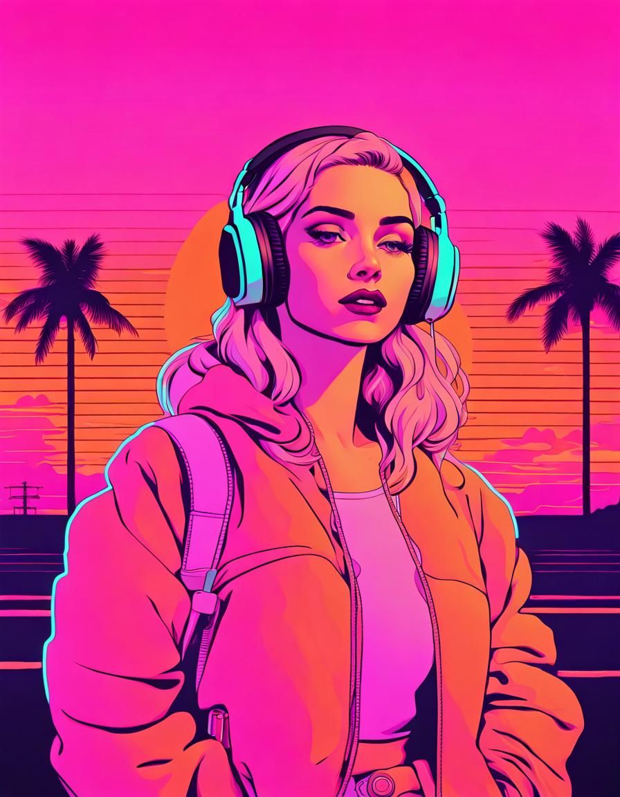 Hannah Neon Nostalgia - AI Generated Artwork - NightCafe Creator