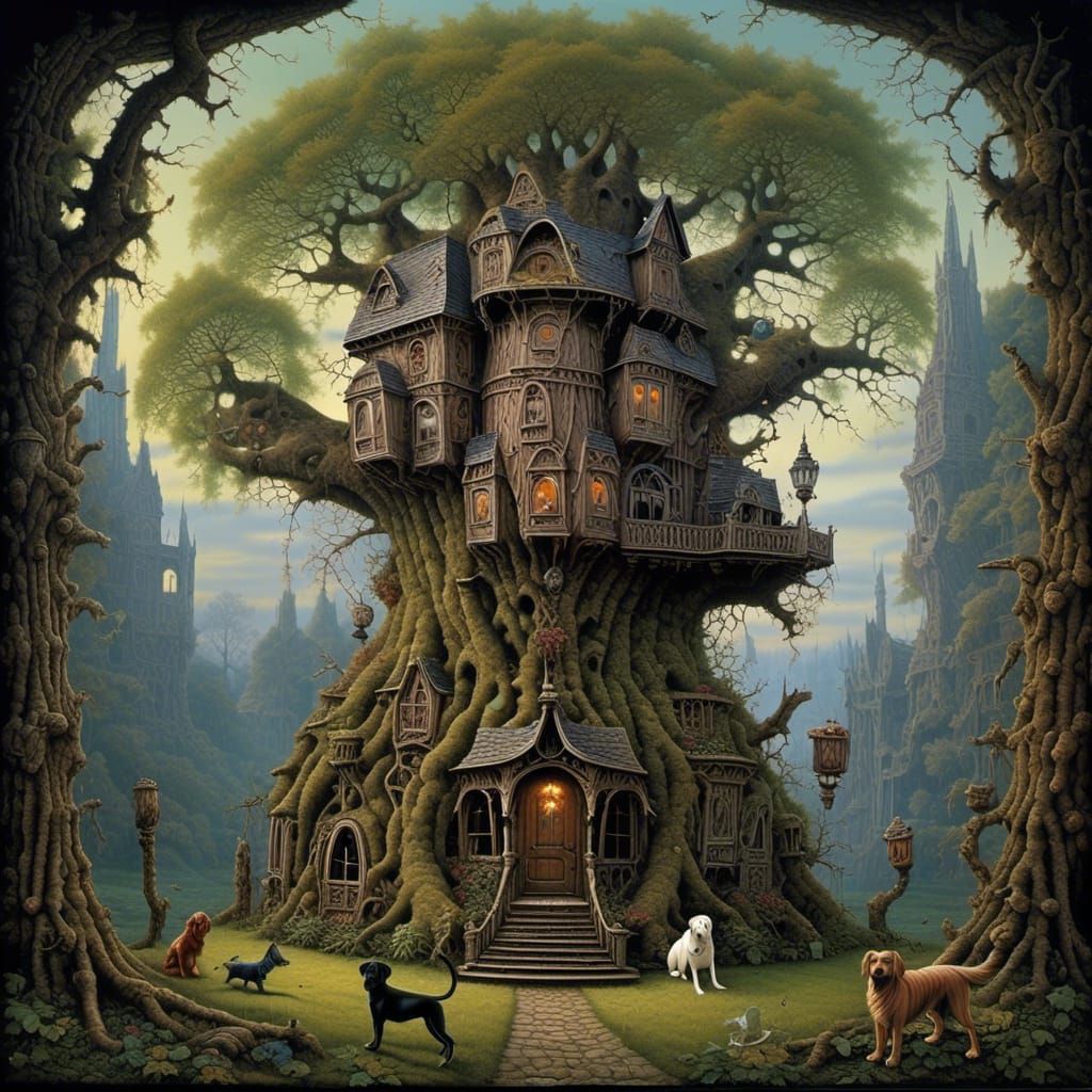 Outstanding tree-house - AI Generated Artwork - NightCafe Creator