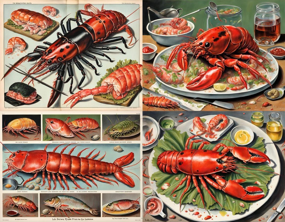 Gory Food Scene in a Whimsical Ladybird Art Style - AI Art