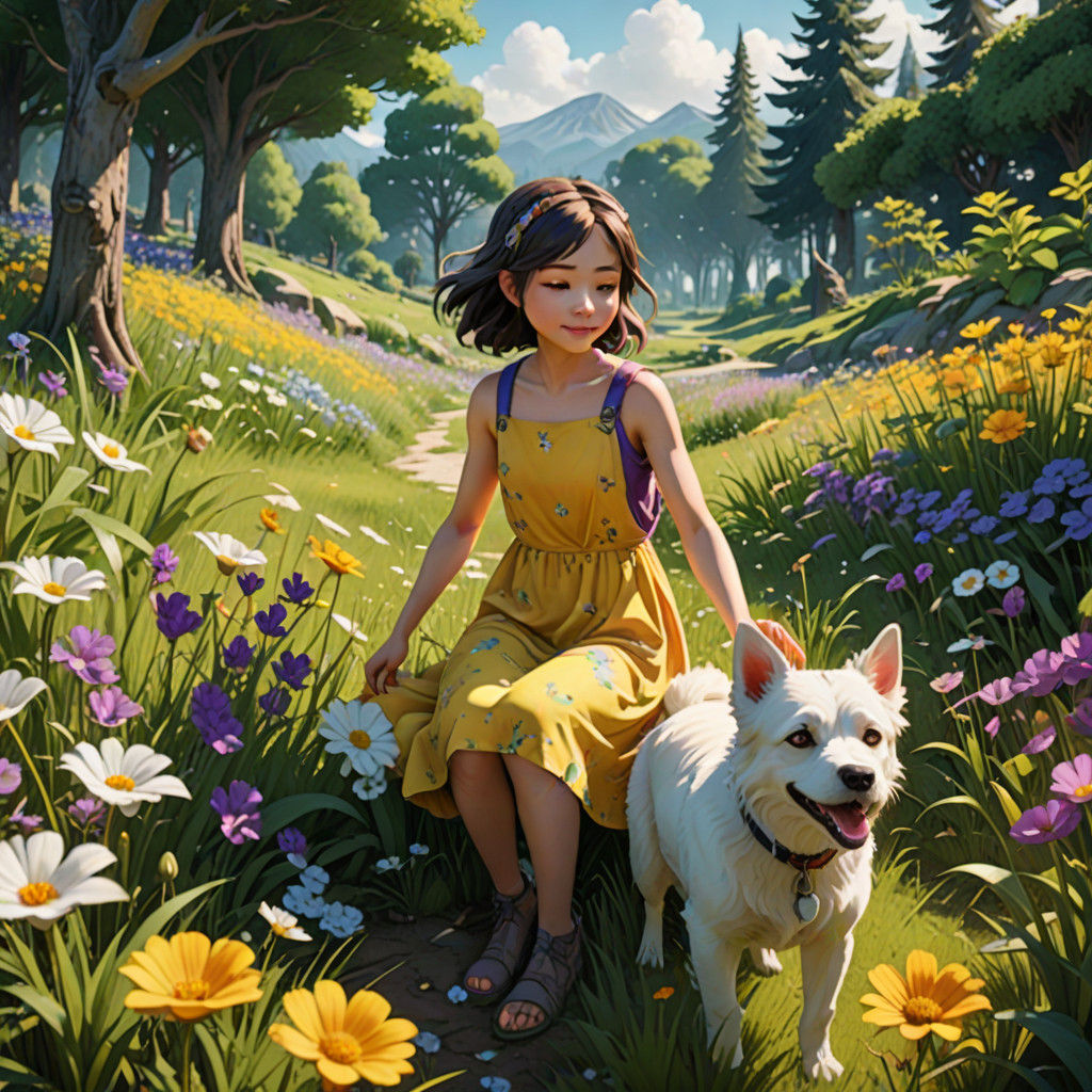 ~ Snow & Rami - Whimsical Anime Girl Enjoys Summer in a Vibr...