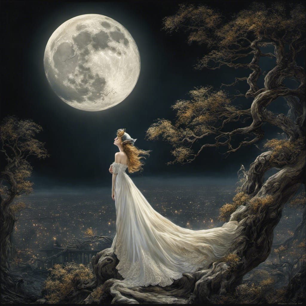 "Full Moon Bride" - AI Generated Artwork - NightCafe Creator