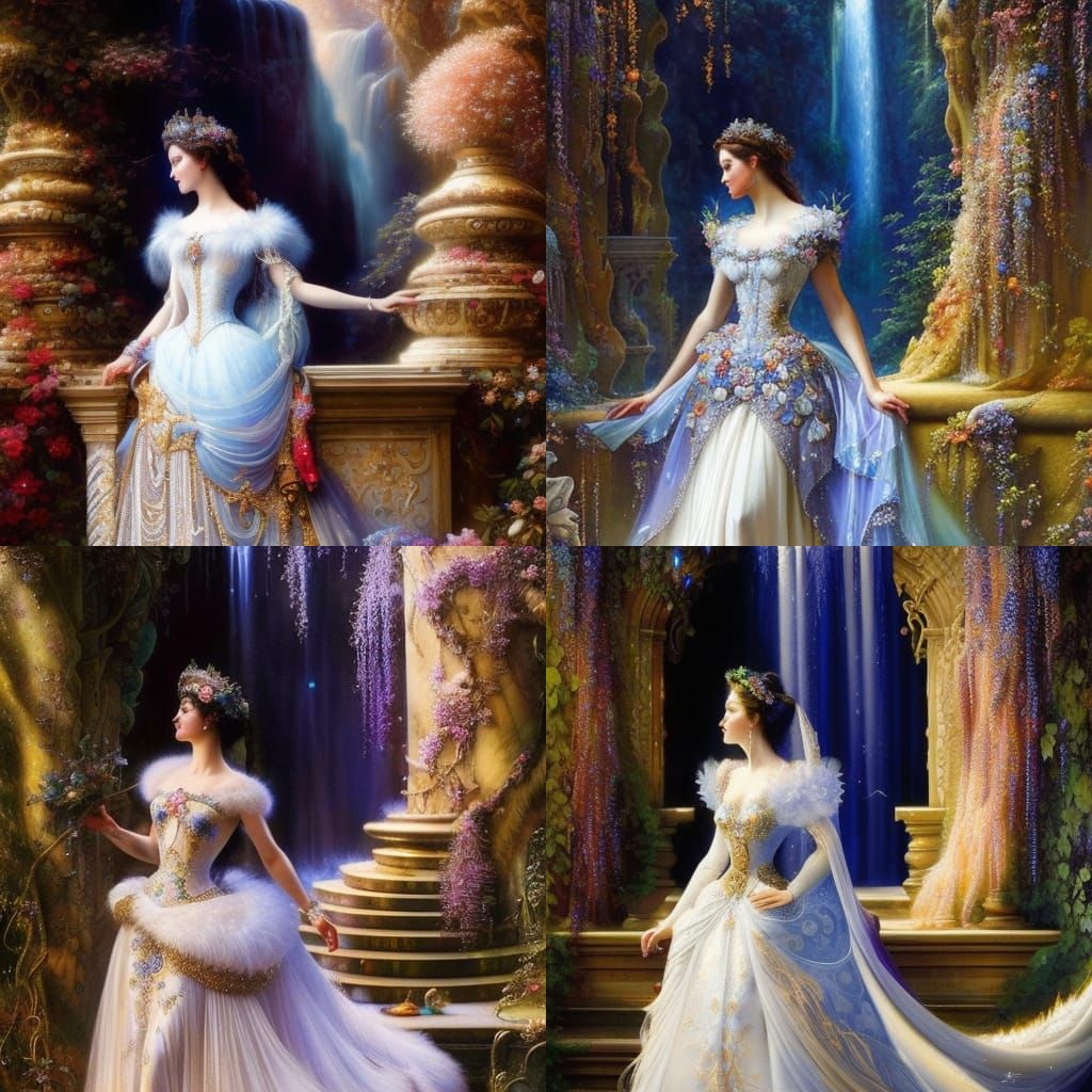 Full-body portrait of a intricately detailed incredibly Cinderella ...