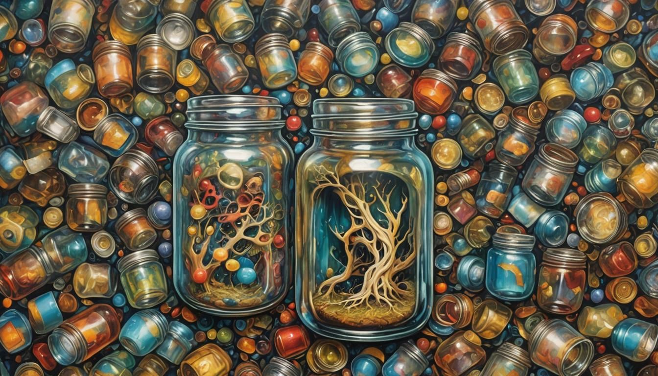 The Soul in a 1000 Jars Hyper abstract Surrealism Fate Hope - AI ...