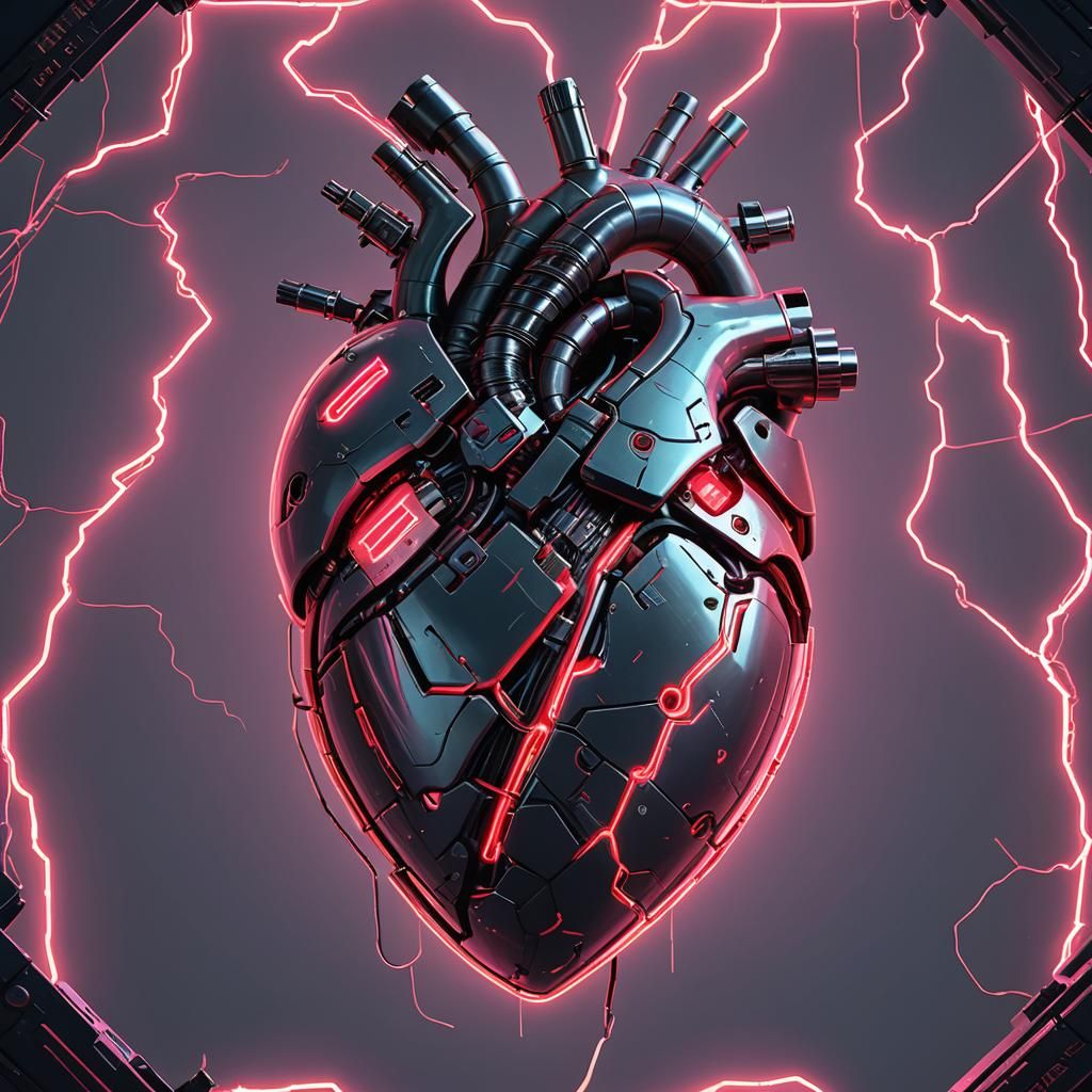 Cyberpunk heart - AI Generated Artwork - NightCafe Creator