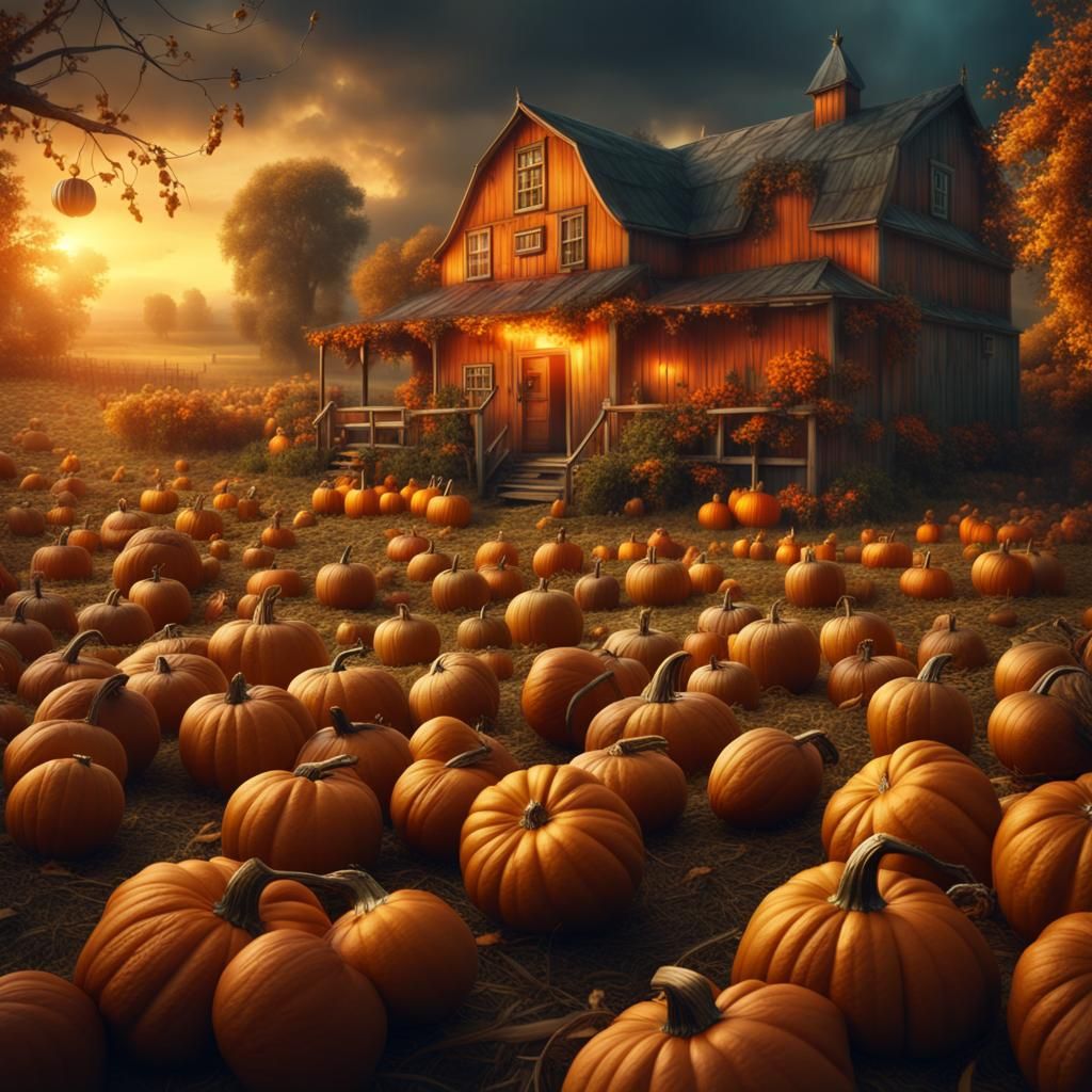 Pumpkin Farms - AI Generated Artwork - NightCafe Creator