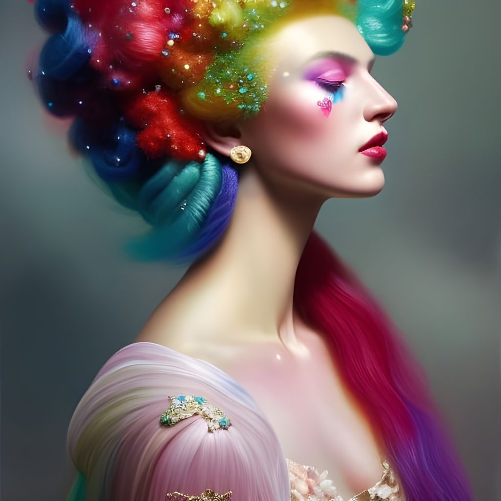 Elegant Rainbow Lady - AI Generated Artwork - NightCafe Creator