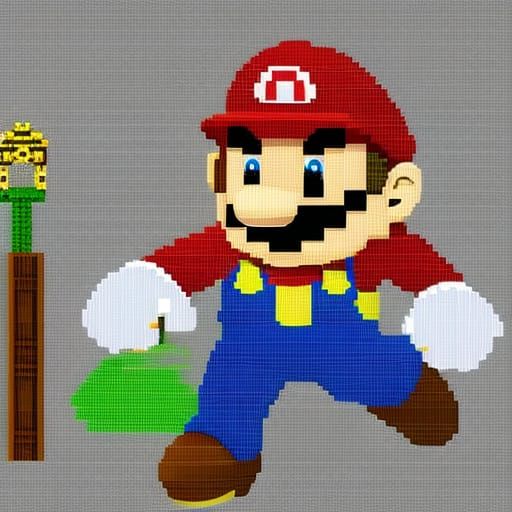 super mario, 8bit pixel art - AI Generated Artwork - NightCafe Creator
