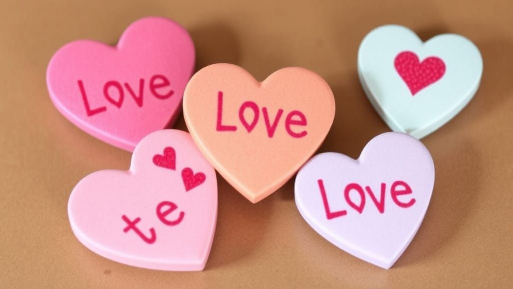 Colorful Conversation Hearts for Valentine's Day - AI Art