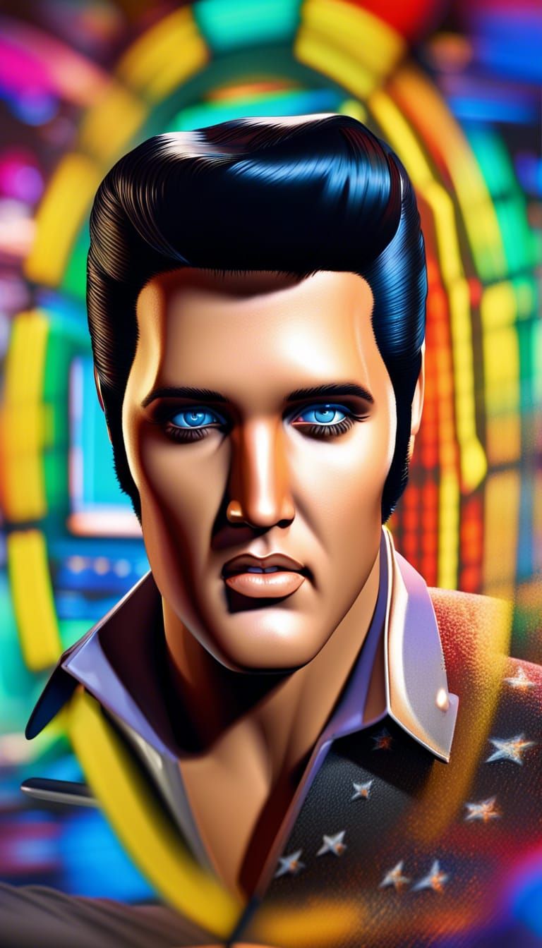 Elvis Presley Portrait - AI Generated Artwork - NightCafe Creator