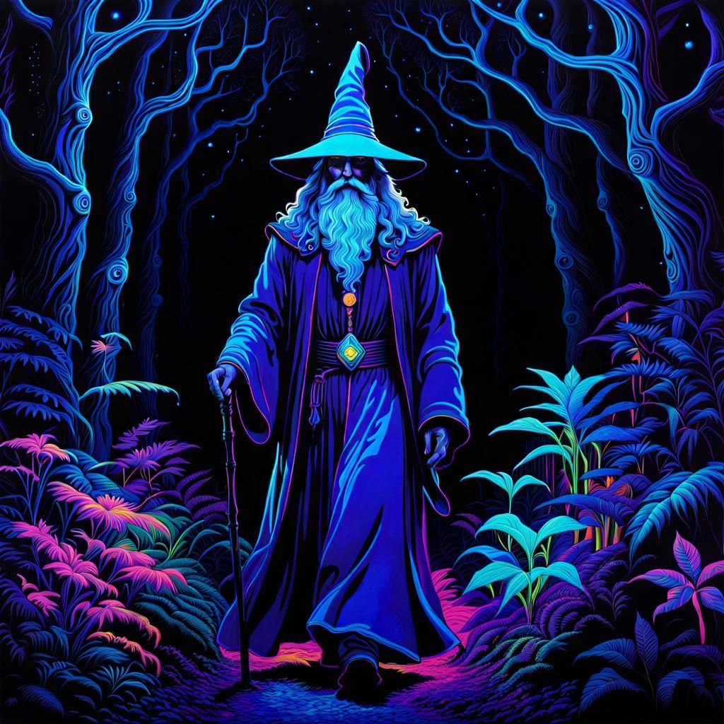 Black Light wizard - AI Generated Artwork - NightCafe Creator