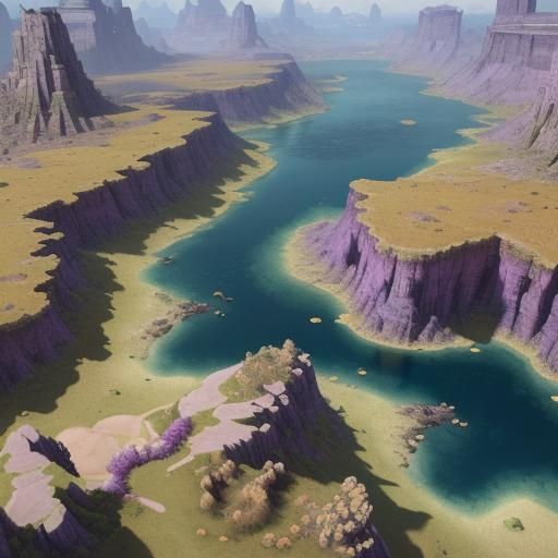 Map of a LARGE PLATEAU, ISLAND, plateau on rocky arid silt, no water ...