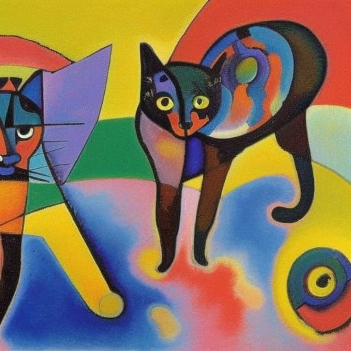 Kandinsky cats - AI Generated Artwork - NightCafe Creator