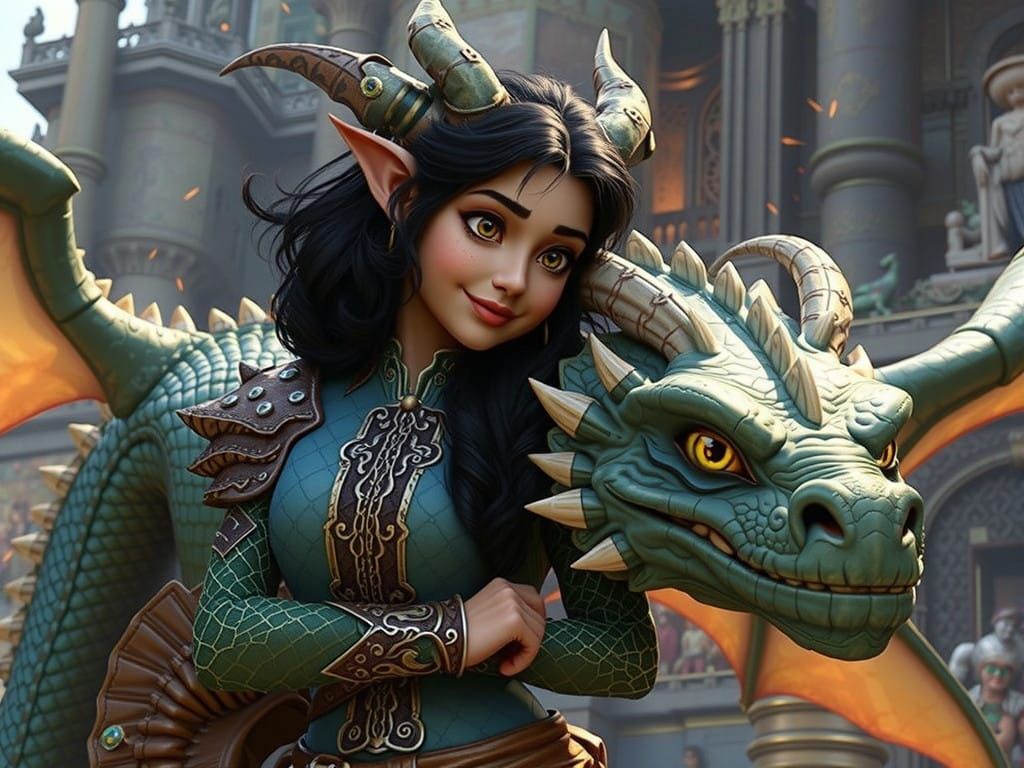 Raya's Majestic Dragon Concept Art in Hyperdetaile... - AI Art