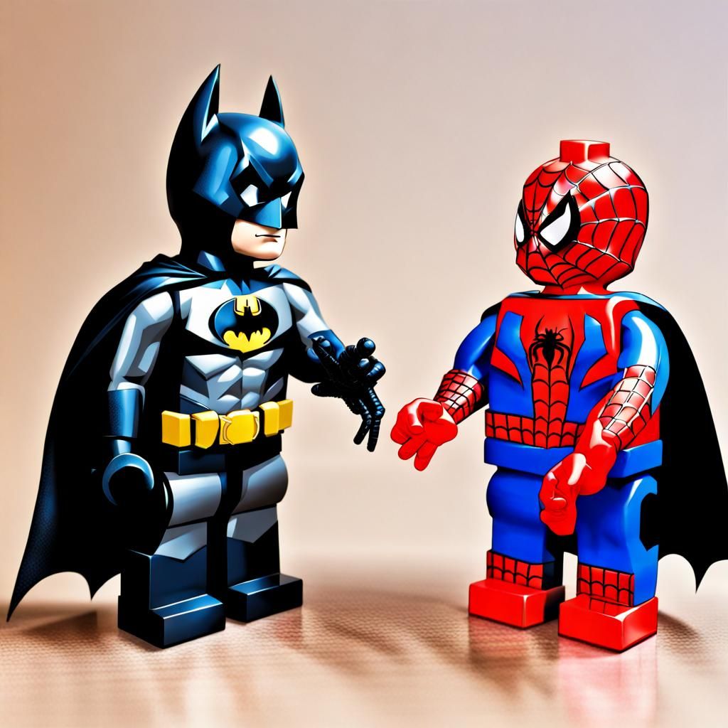Batman and Spider-Man old Legos - AI Generated Artwork - NightCafe Creator