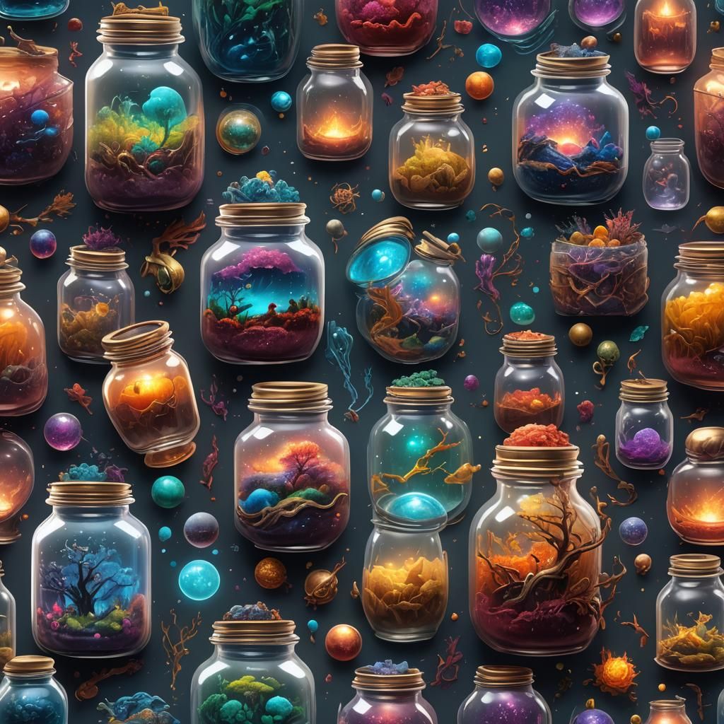 Universes in a jar - AI Generated Artwork - NightCafe Creator