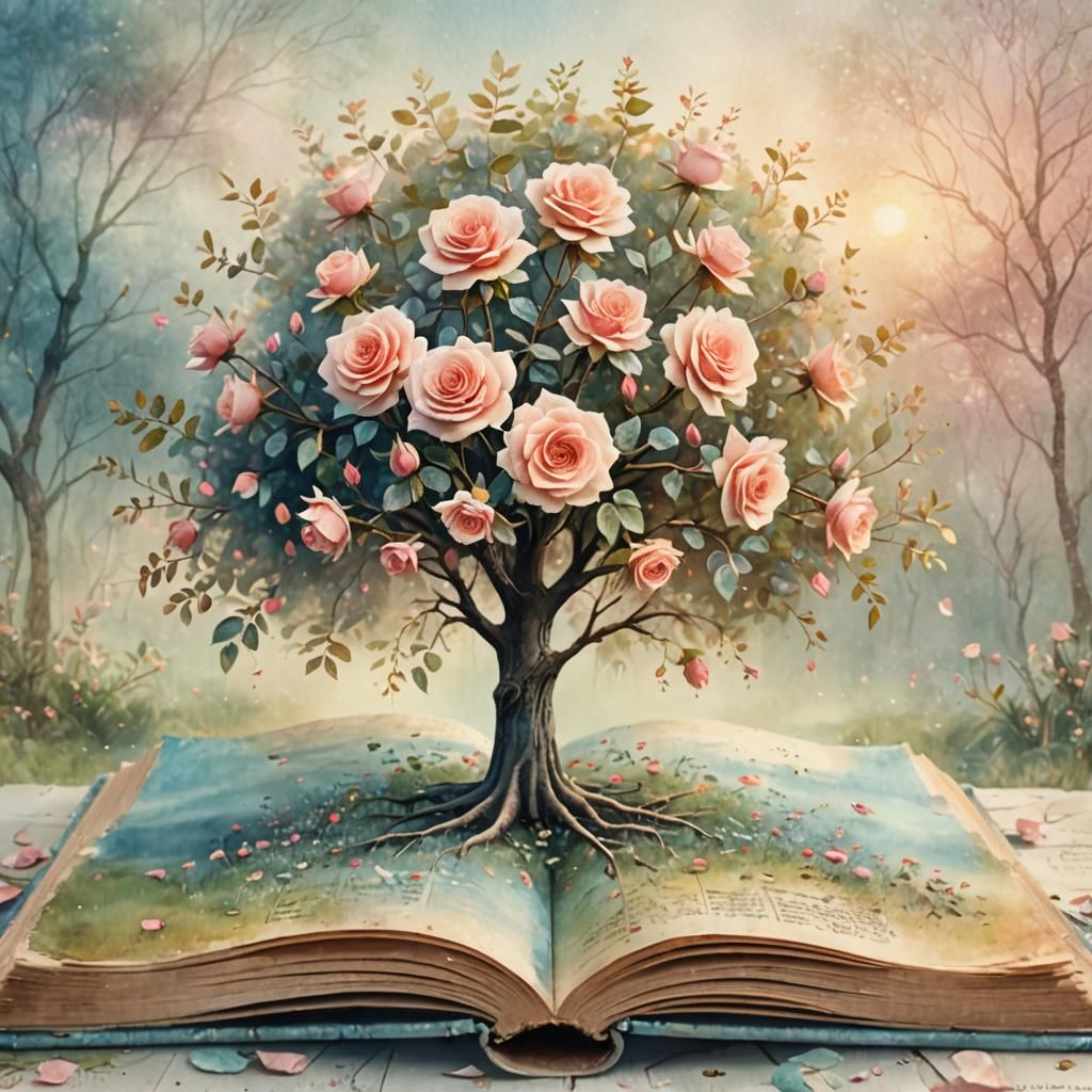 The dreams comes true - Whimsical Rose Tree in Dreamy Garde...