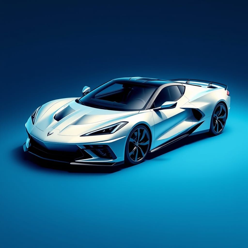 Cyberpunk Corvette Tesla Roadster Hybrid Concept - AI Art